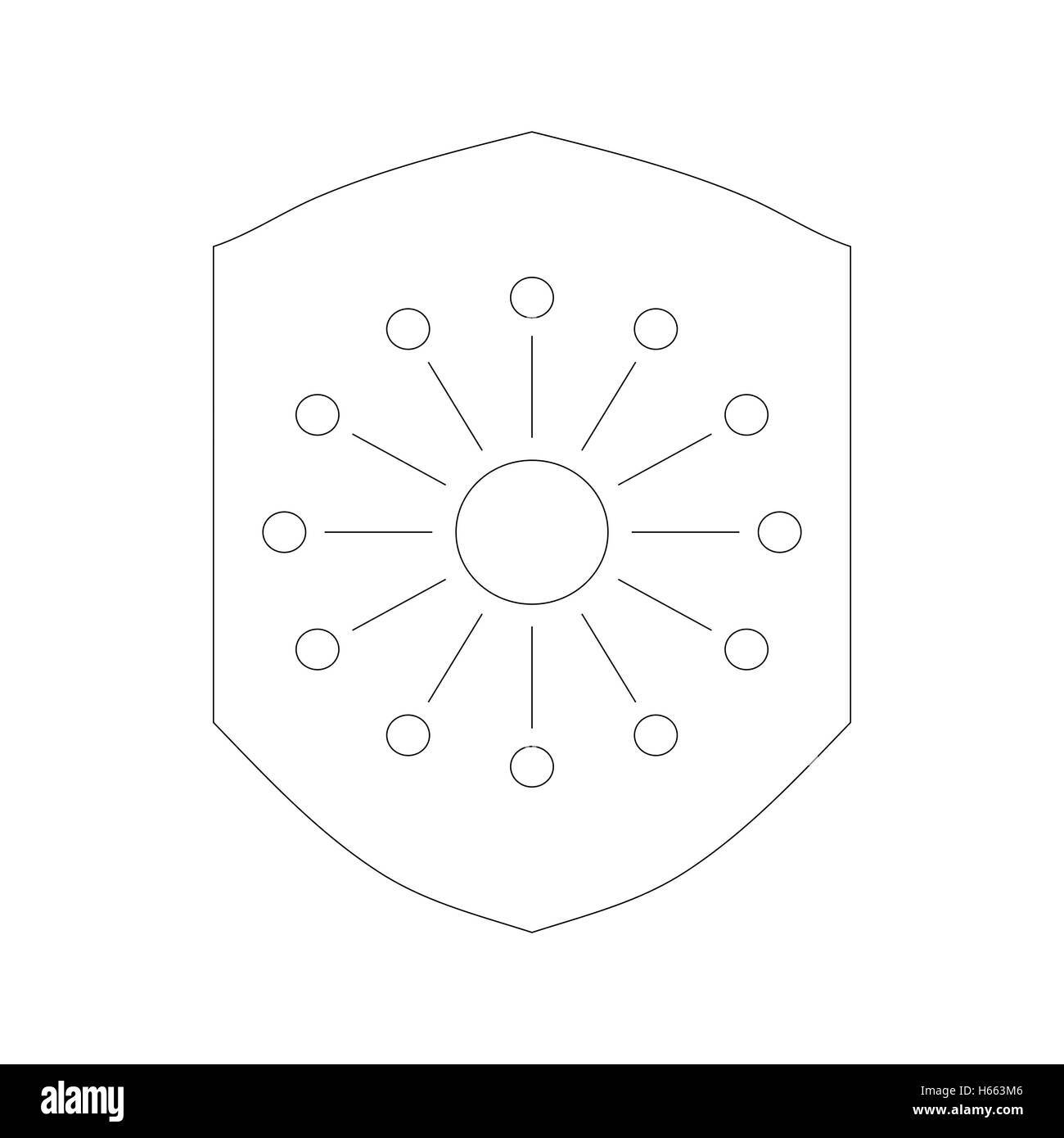 Shield icon, outline style Stock Vector Image & Art - Alamy