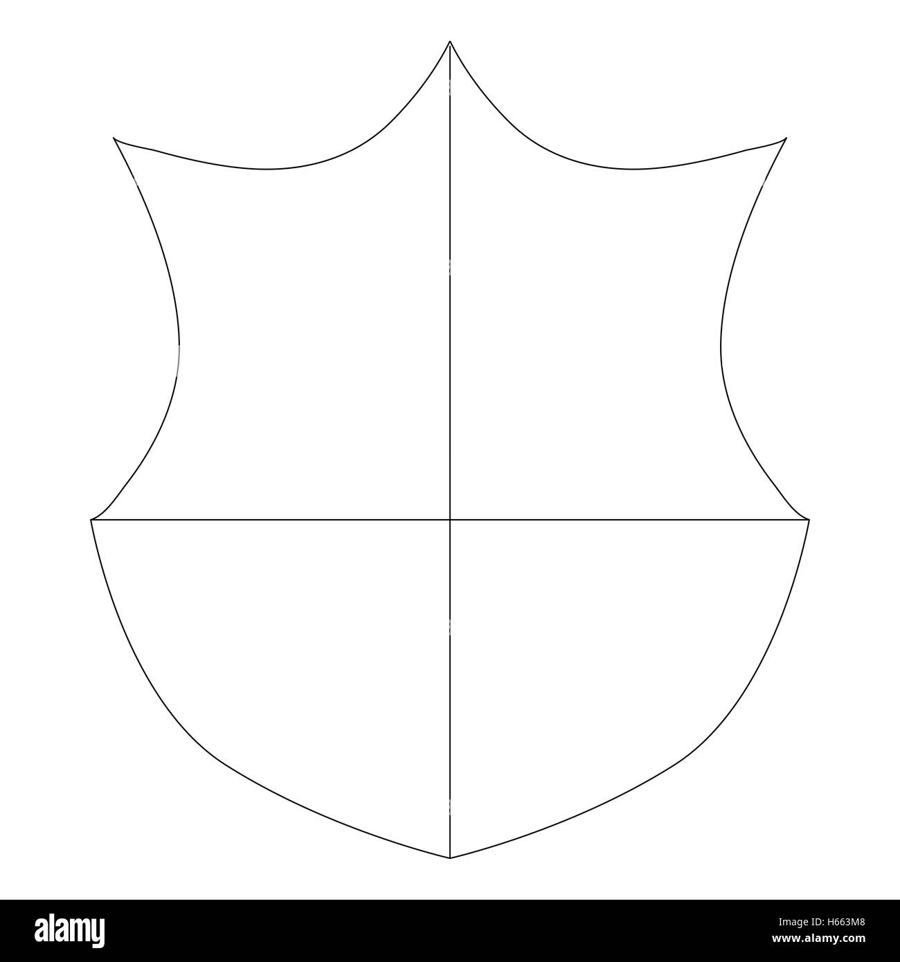 Shield icon, outline style Stock Vector Image & Art - Alamy