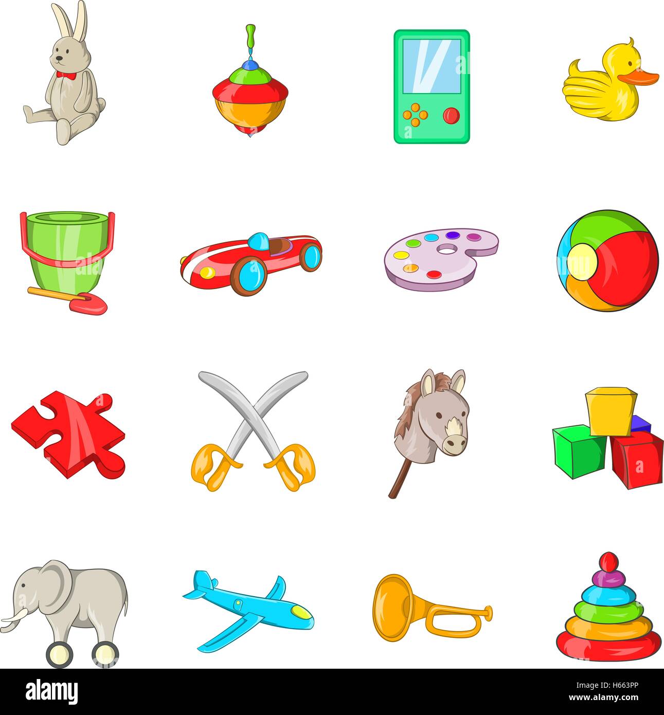 Toys icons set, cartoon style Stock Vector Image & Art - Alamy