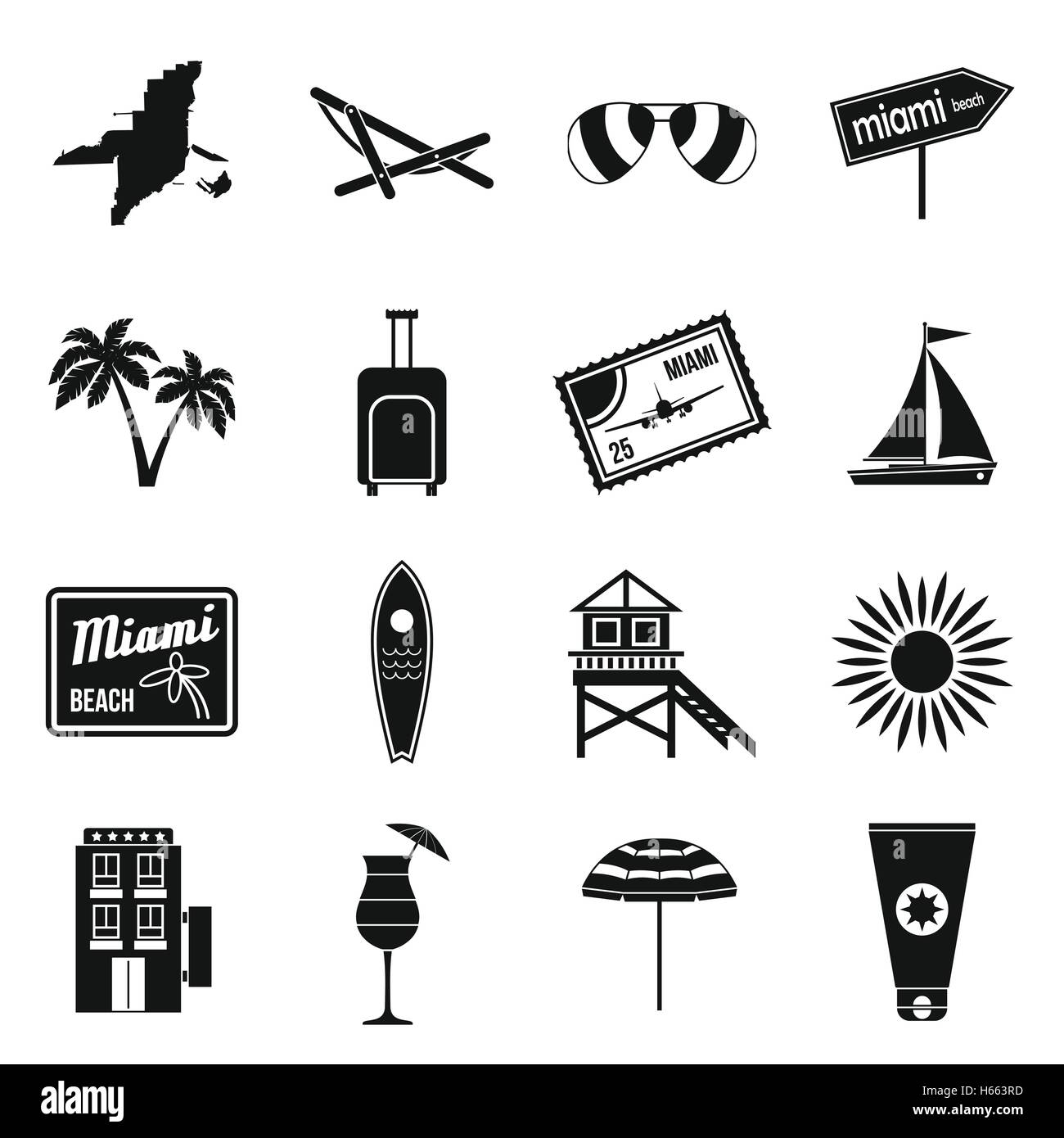 Miami icons set, simple style Stock Vector Image & Art - Alamy Miami icons set, simple style Stock Vector Image & Art - Alamy