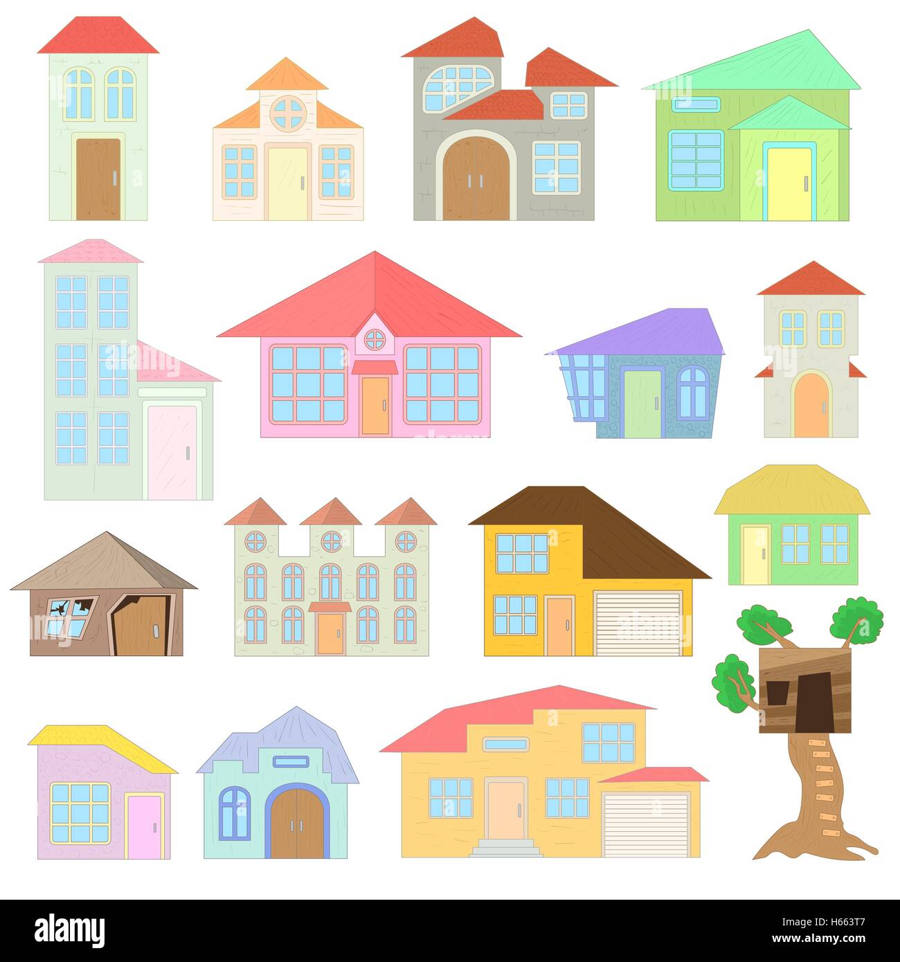 House set, cartoon style Stock Vector Image & Art - Alamy