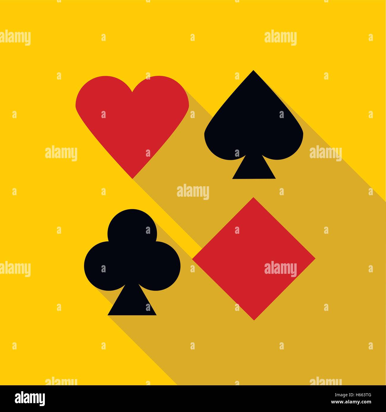 Set of playing card symbols icon, flat style Stock Vector Image & Art ...