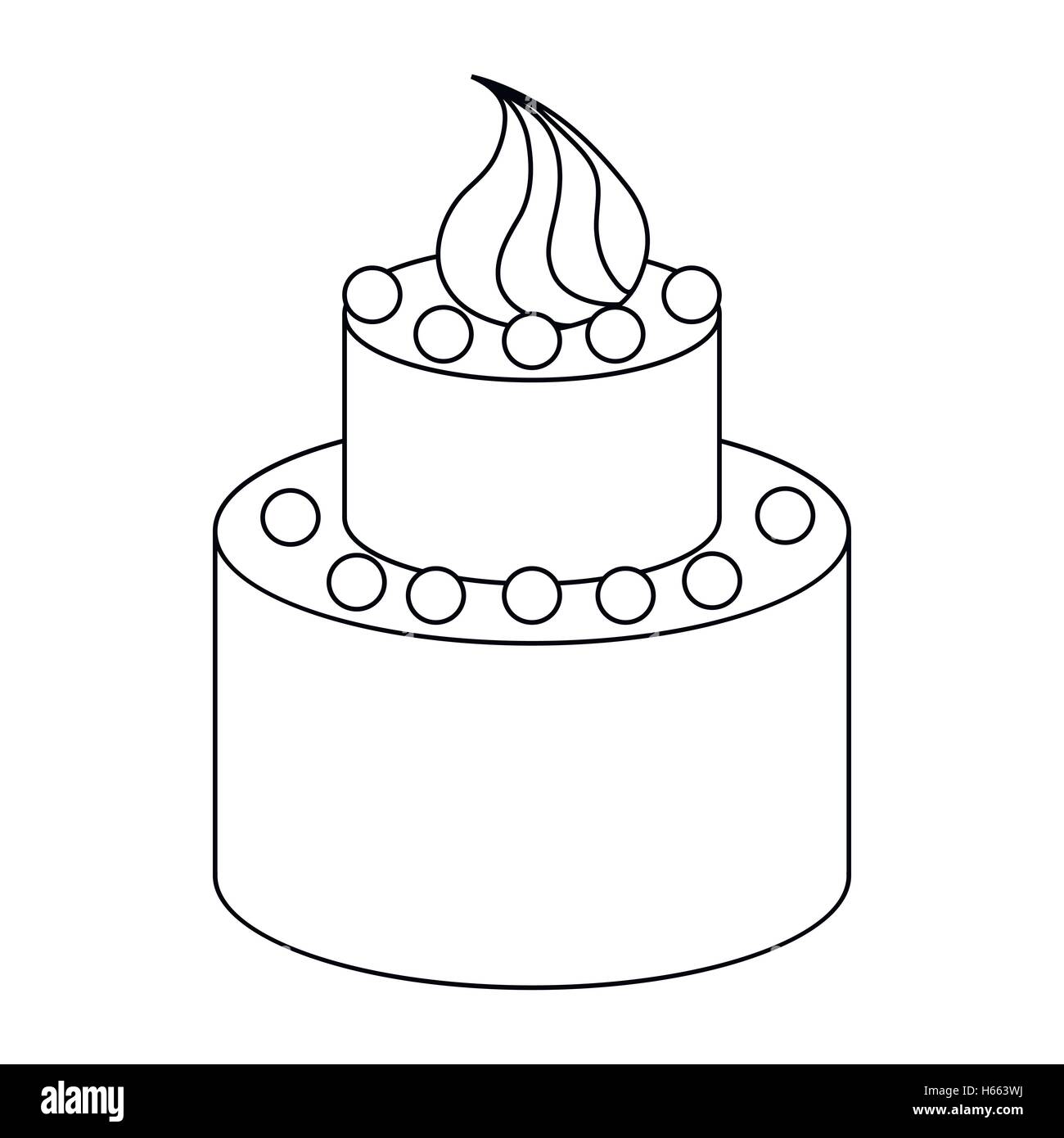 Two tier birthday cake icon, outline style Stock Vector Image & Art - Alamy