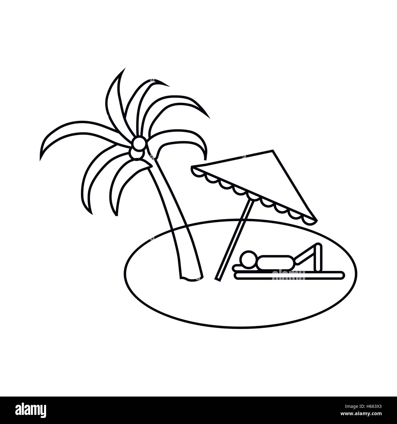 Beach icon, outline style Stock Vector Image & Art - Alamy