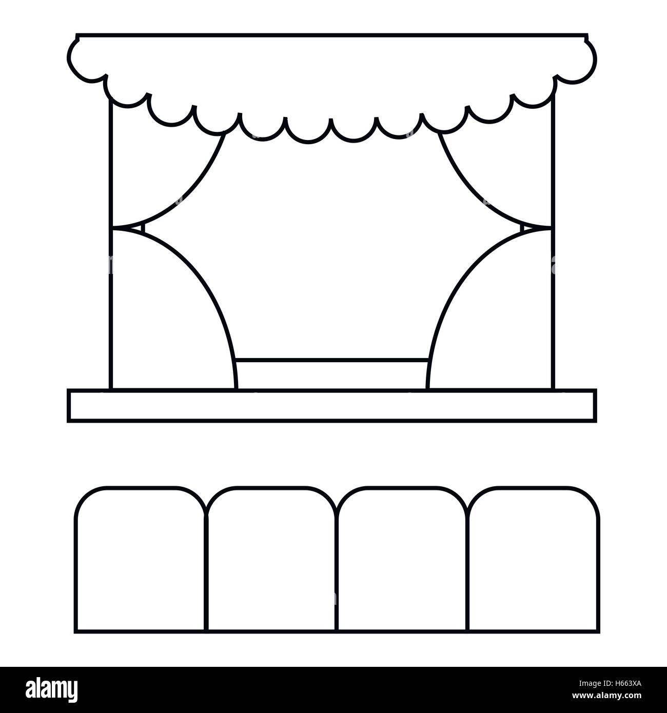 Theater auditorium icon, outline style Stock Vector Image & Art - Alamy