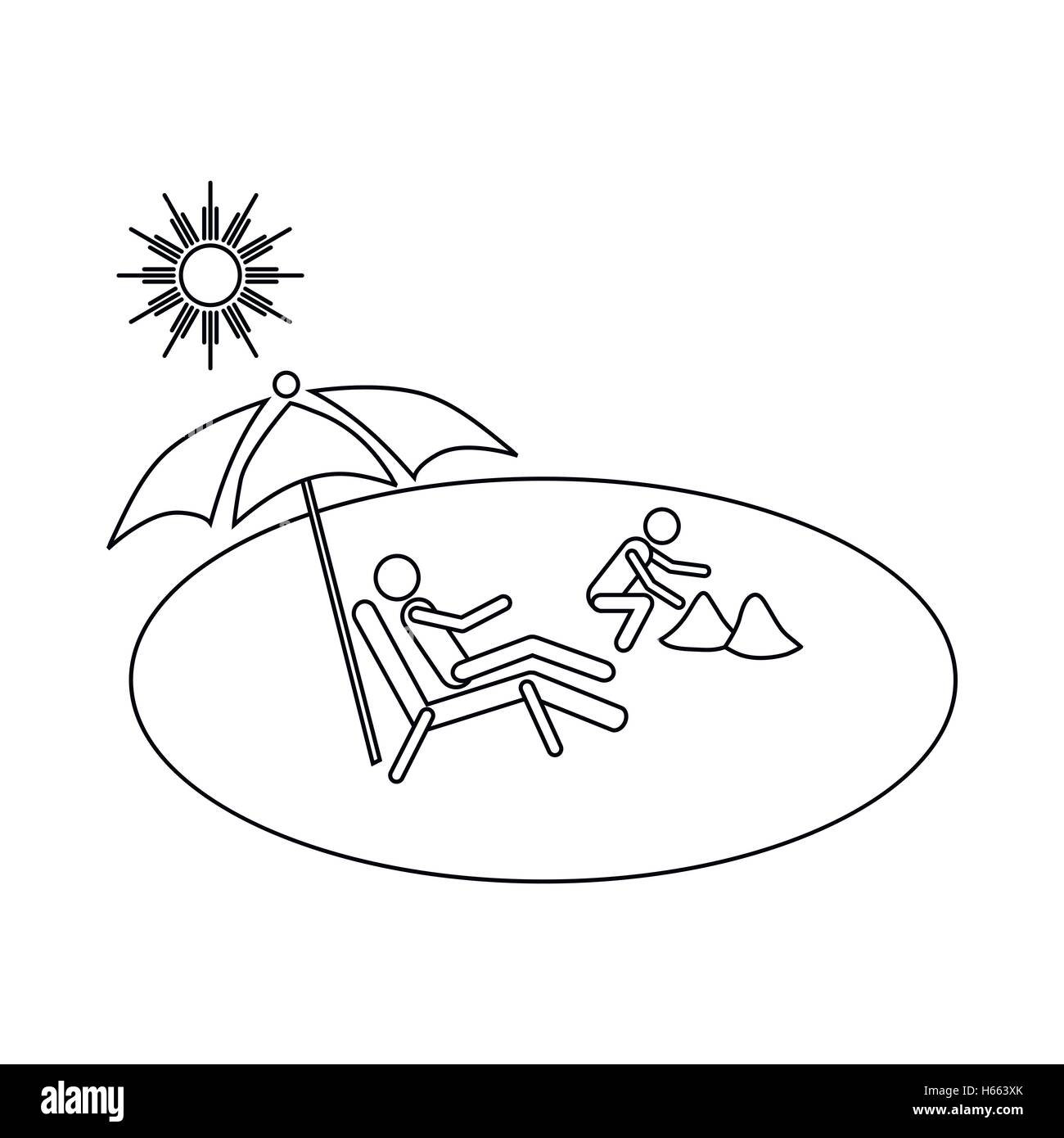 Family Holiday Beach Stock Vector Images - Alamy