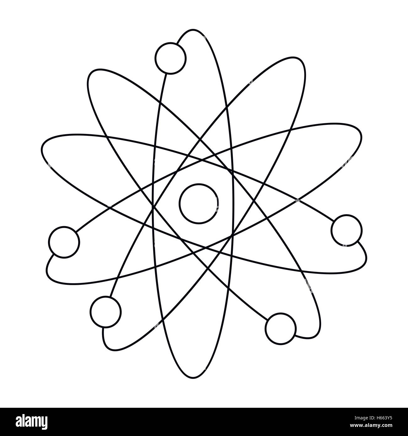 Atom with electrons icon, outline style Stock Vector Image & Art - Alamy