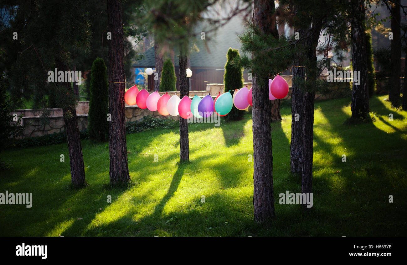 Festive balloons outdoors Stock Photo - Alamy