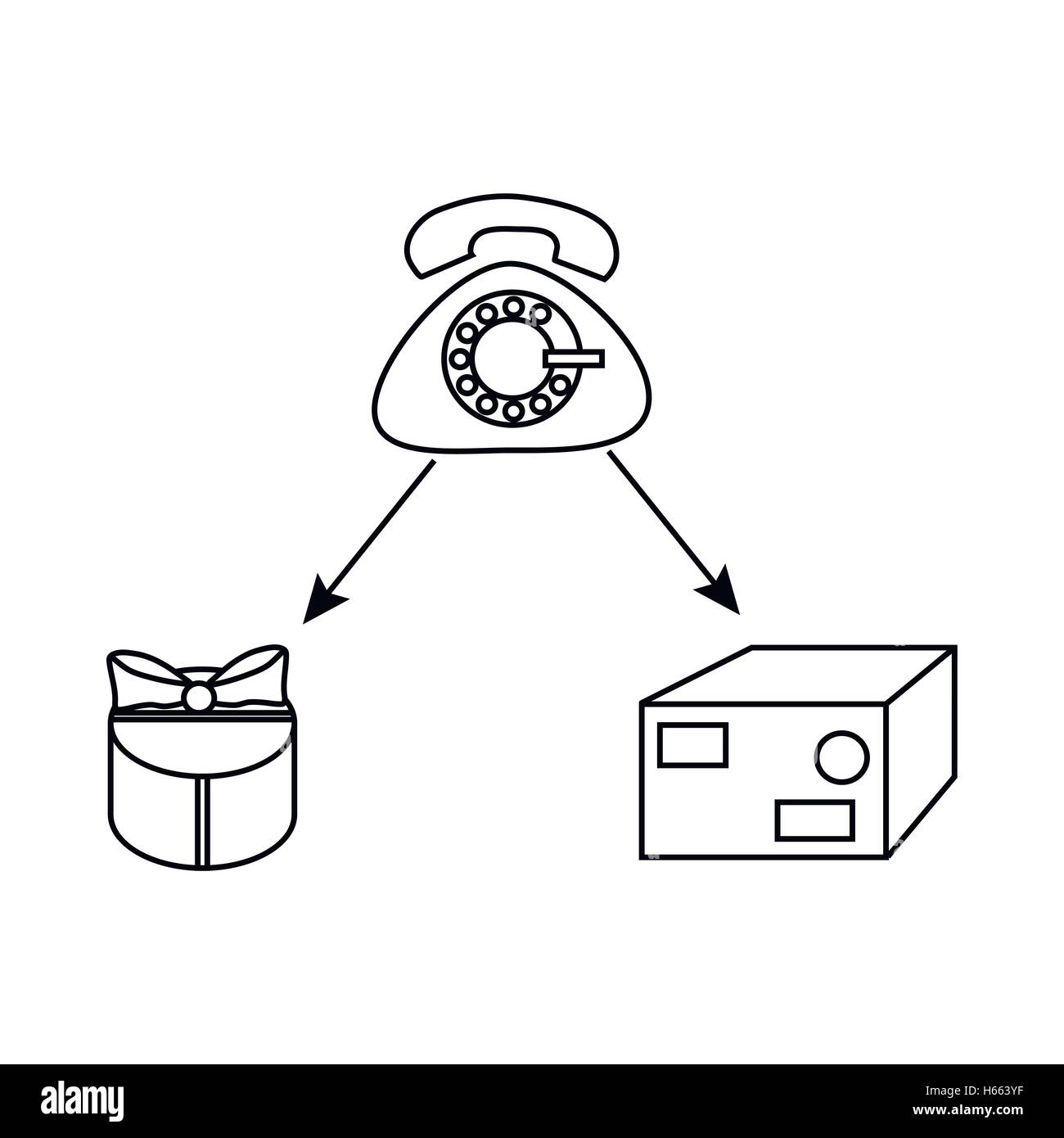 Order goods on call phone icon, outline style Stock Vector Image & Art ...