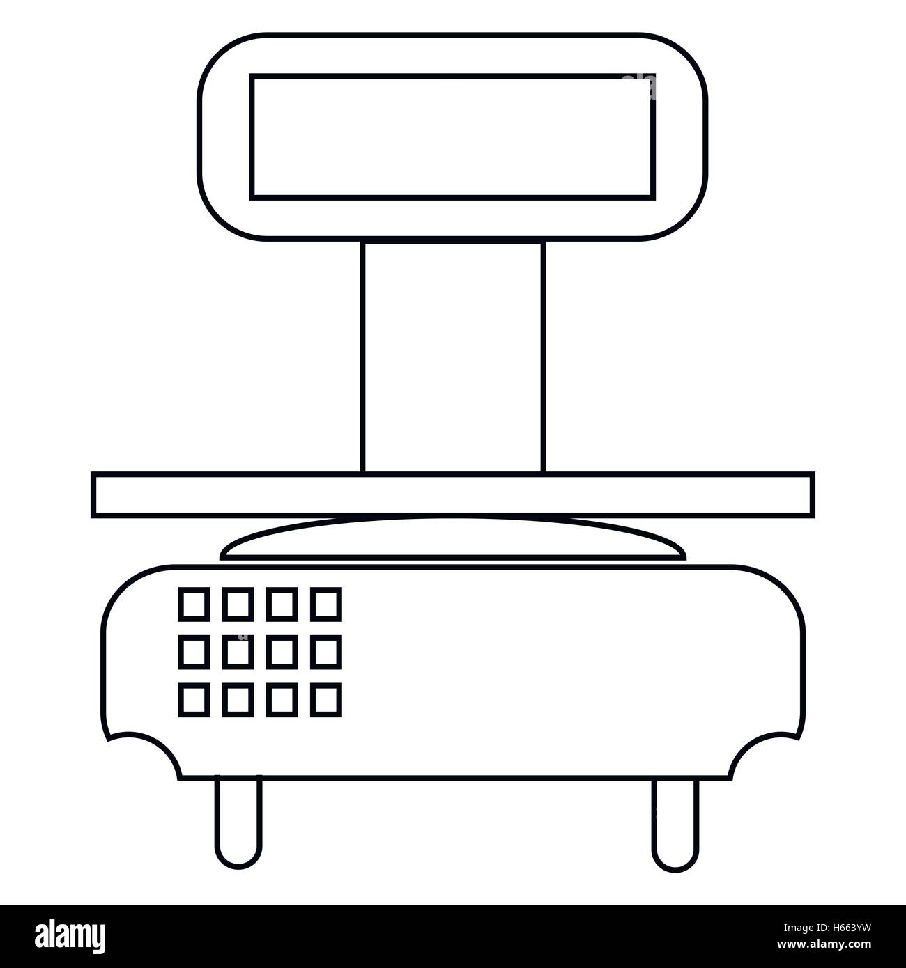 Electronic scale icon, outline style Stock Vector Image & Art - Alamy