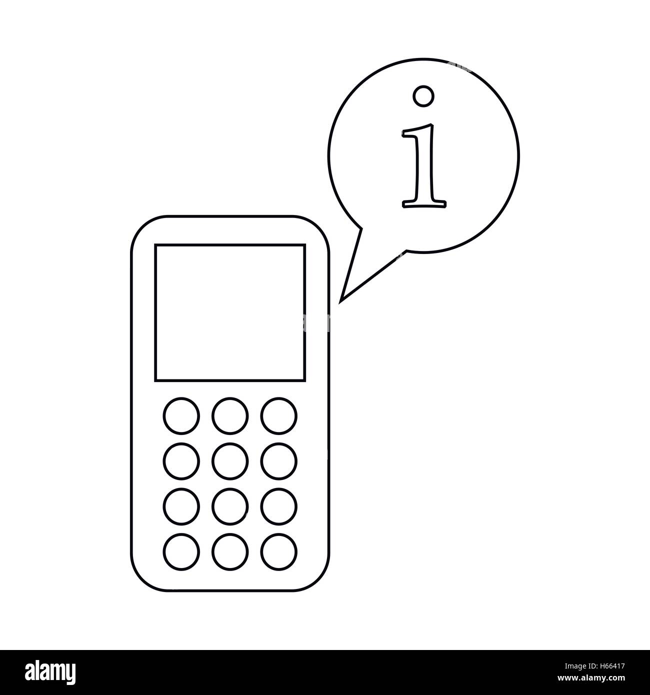 Mobile phone and speach bubble with I letter icon Stock Vector Image ...