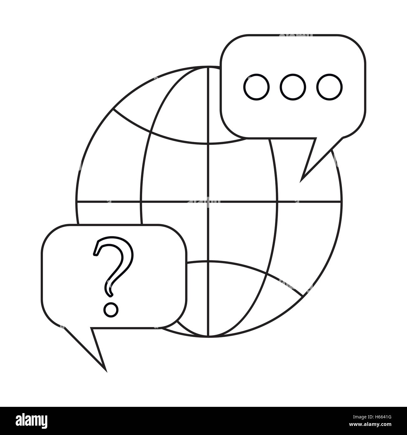 Globe and speech bubbles with icon Stock Vector Image & Art - Alamy