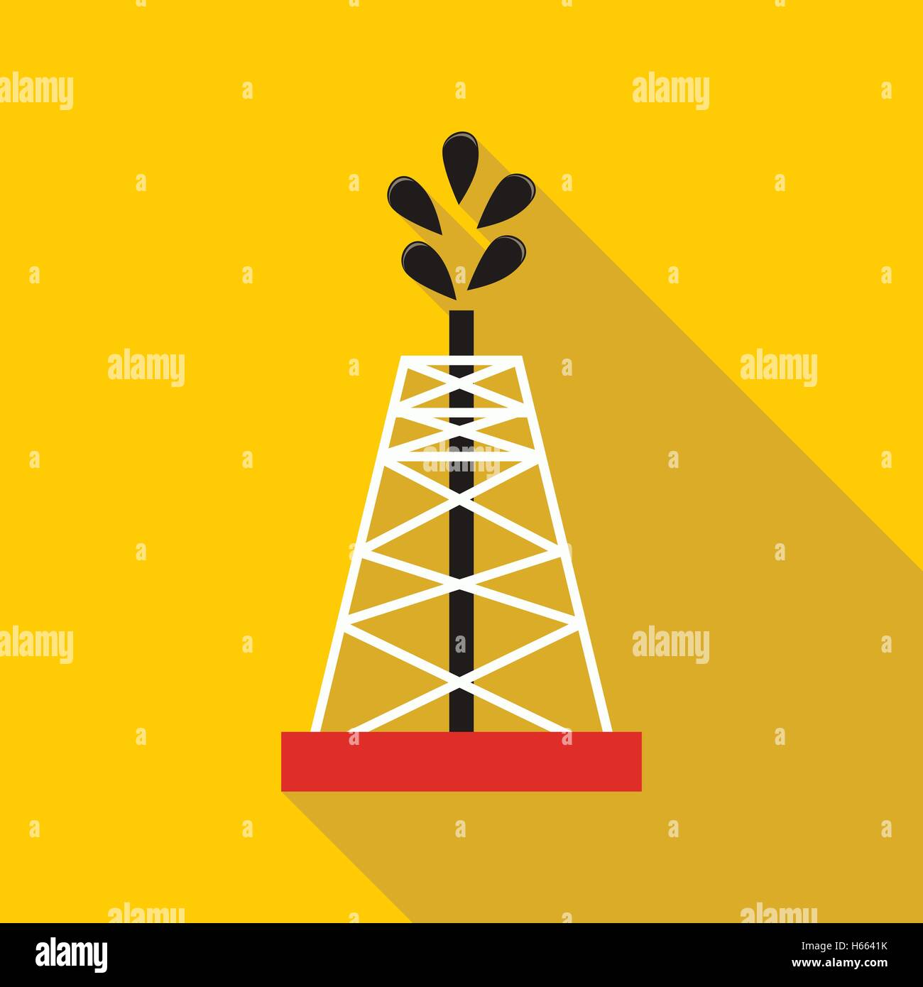 Oil rig icon, flat style Stock Vector Image & Art - Alamy