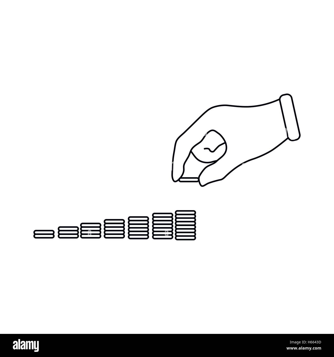 Hand stacking pound coins Stock Vector Images - Alamy