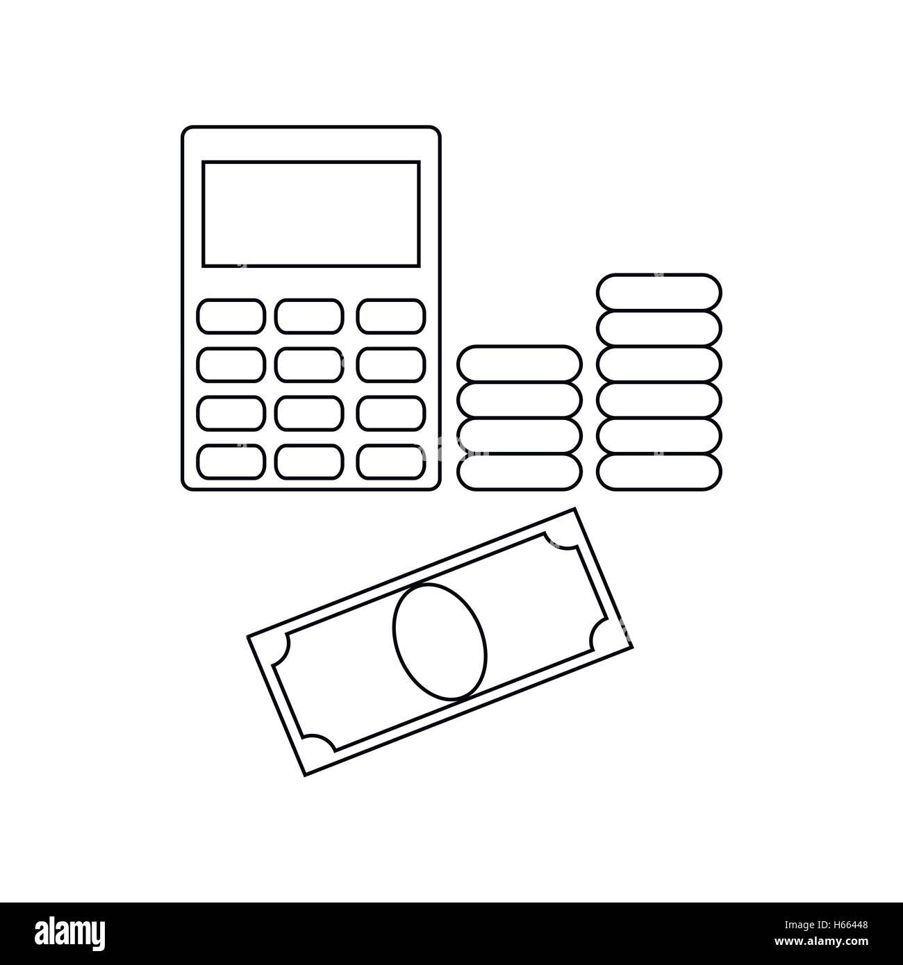 Calculator and money icon, outline style Stock Vector Image & Art - Alamy Calculator and money icon, outline style Stock Vector Image & Art - Alamy