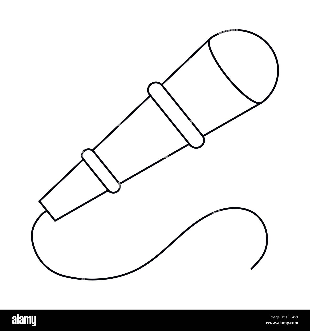Microphone icon in outline style Stock Vector Image & Art - Alamy