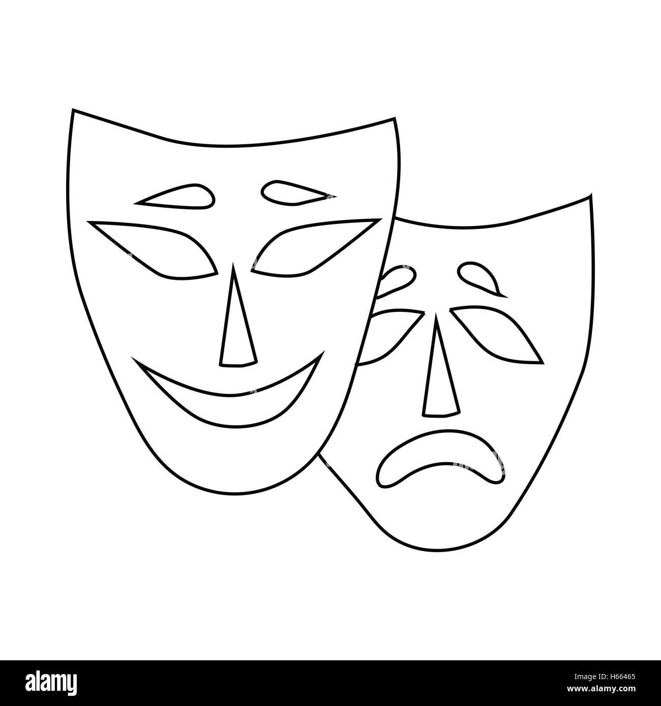 Comedy and tragedy theatrical masks icon Stock Vector Image & Art - Alamy