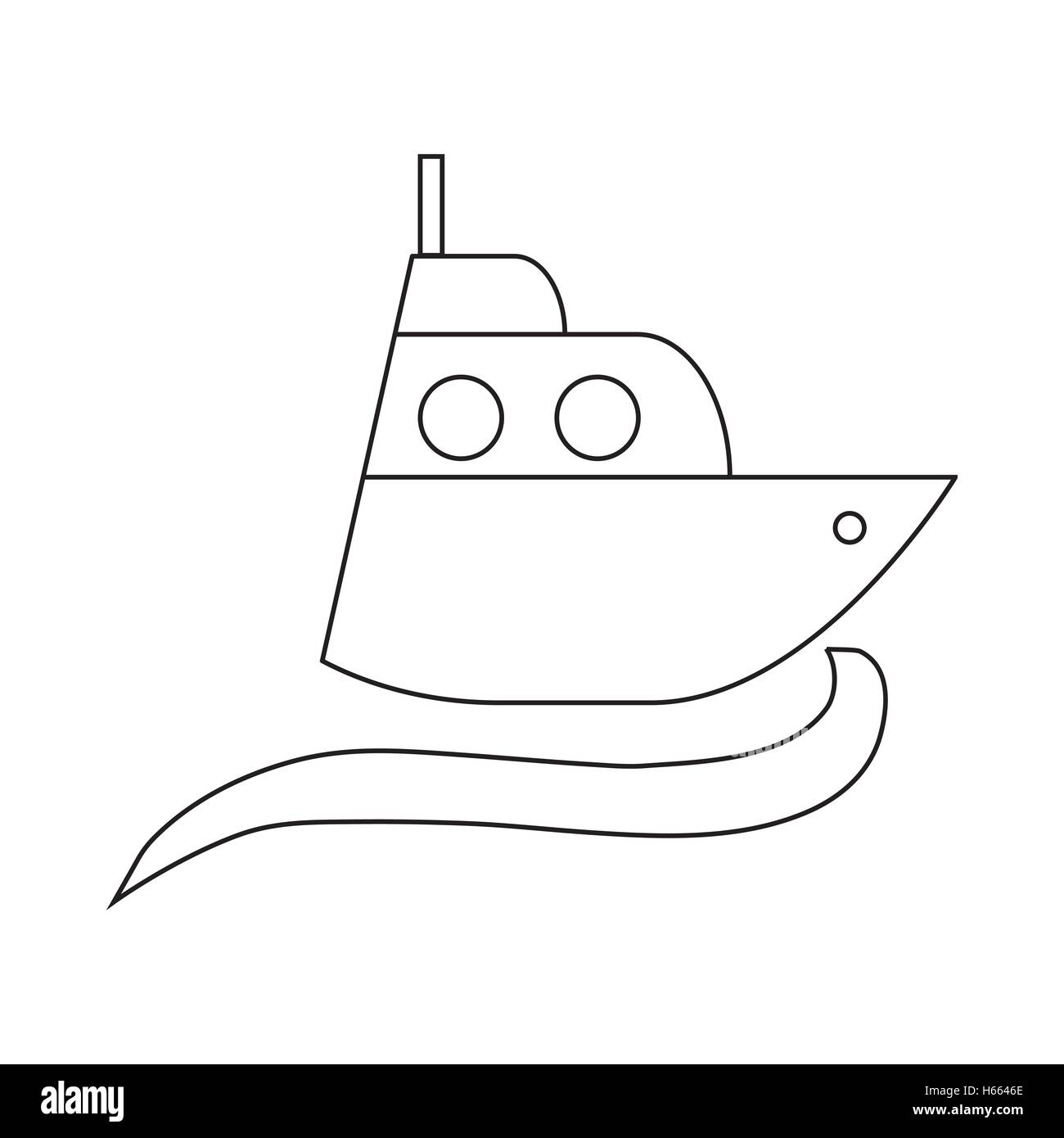 Ship icon in outline style Stock Vector Image & Art - Alamy