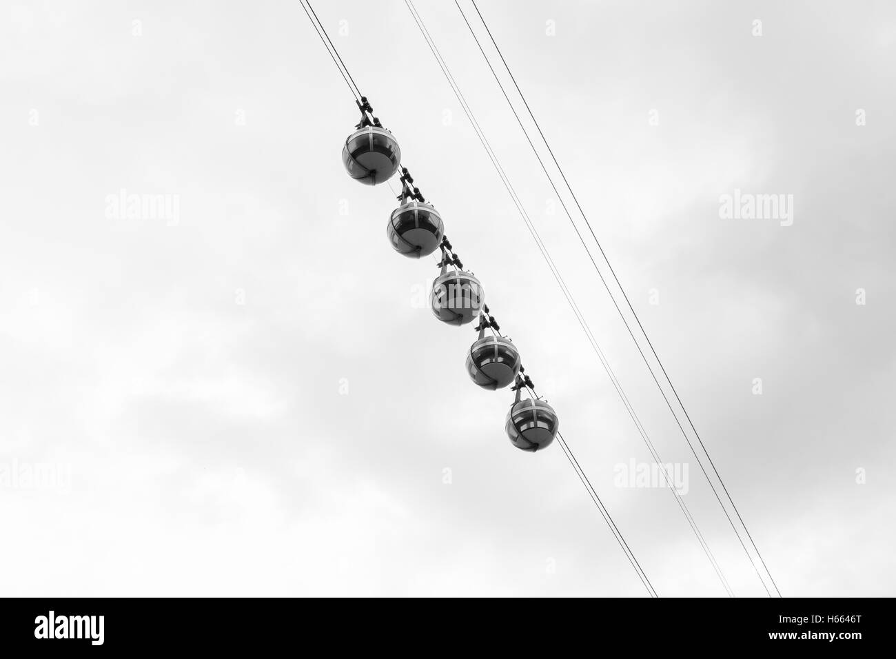 famous transparent cable cars that links the Bastille with the city ...