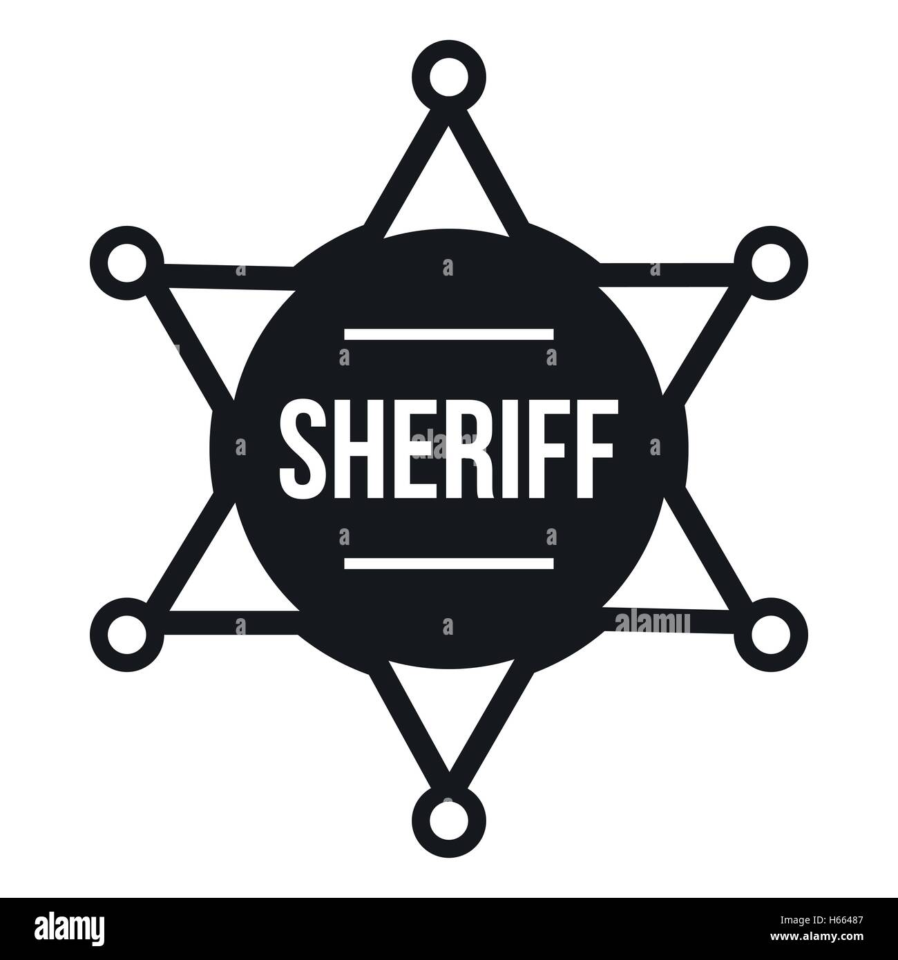 Sheriff badge icon, simple style Stock Vector Image & Art - Alamy