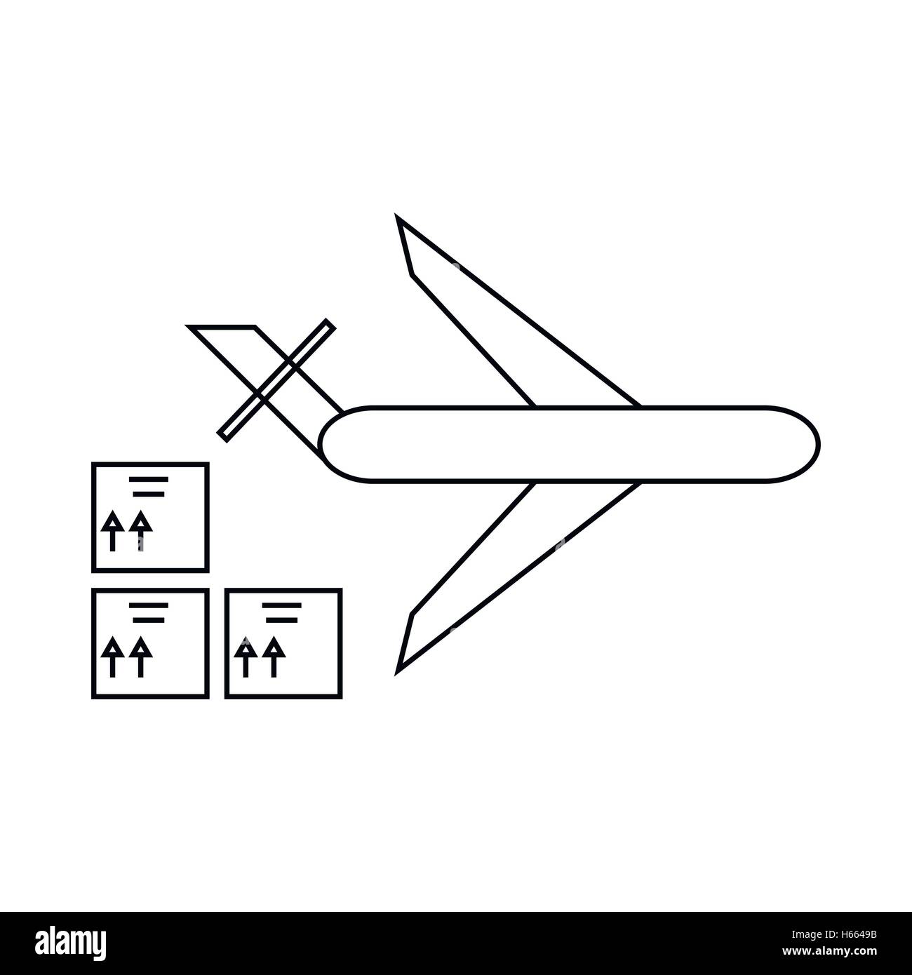 Cargo plane icon, outline style Stock Vector Image & Art - Alamy