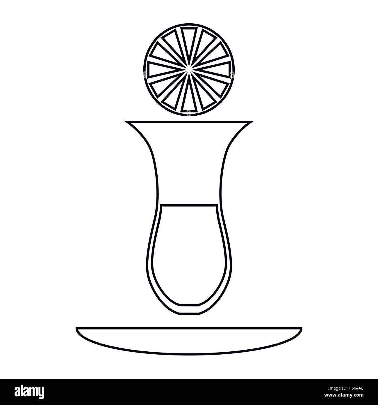 Turkish tea with lemon icon, outline style Stock Vector Image & Art - Alamy