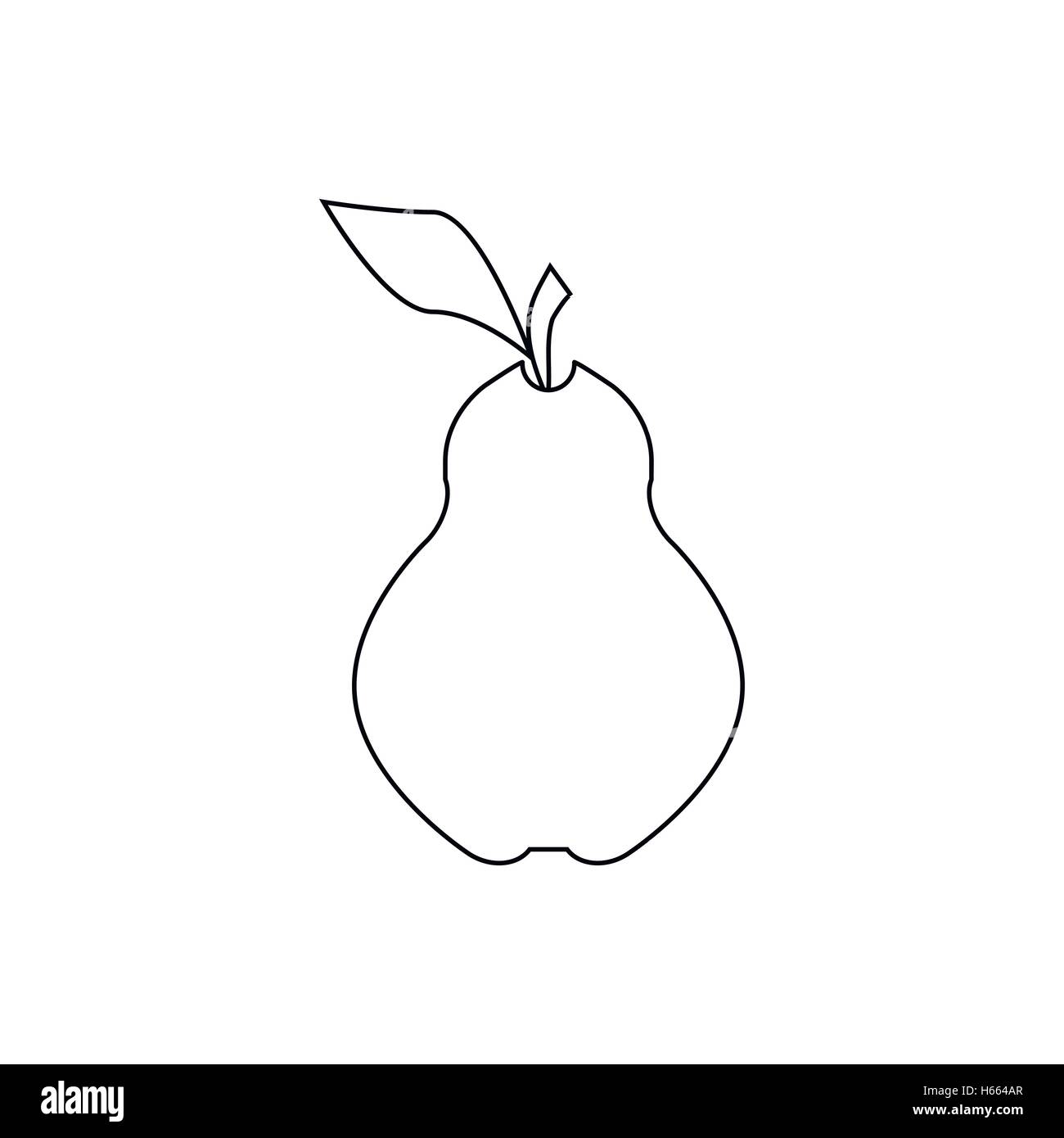 Vector Outline Pear Fruit Slice Stock Photos & Vector Outline Pear ...