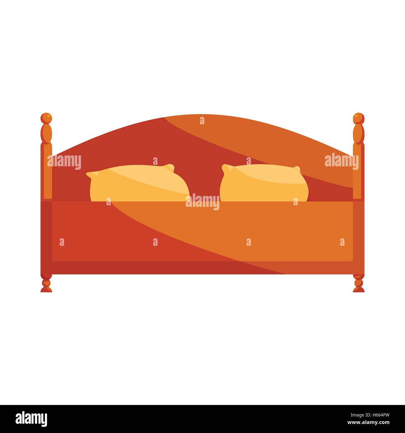 Wood double bed icon, cartoon style Stock Vector Image & Art - Alamy