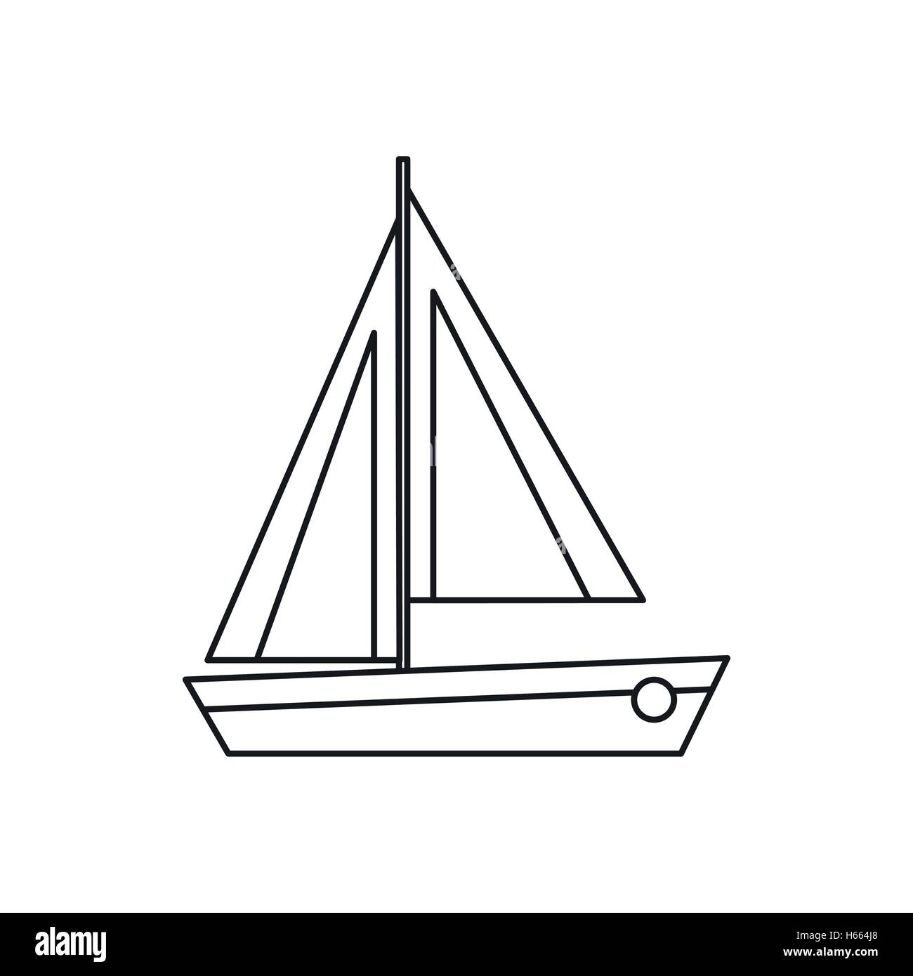Small boat icon, outline style Stock Vector Image & Art - Alamy
