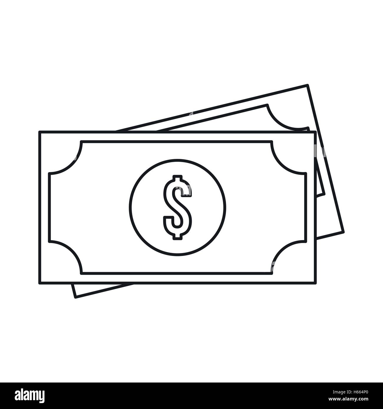 American dollars icon, outline style Stock Vector Image & Art - Alamy