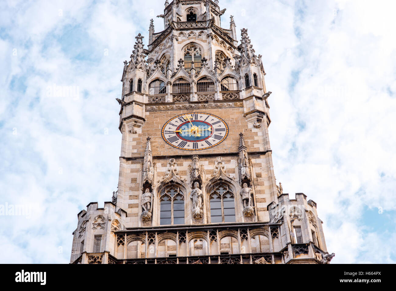 Main clock tower in Munich Stock Photo - Alamy