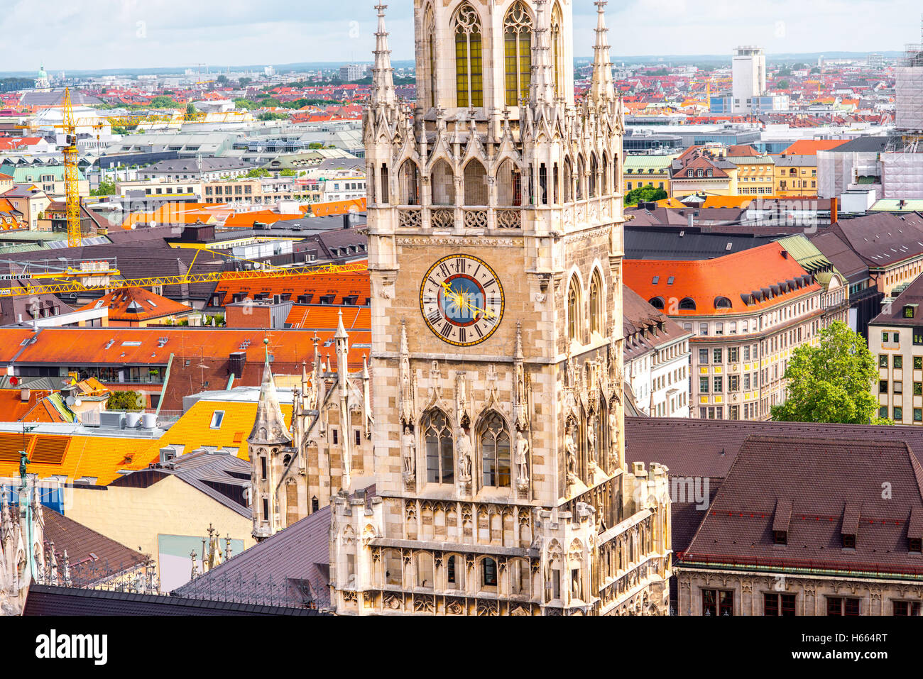 Clock tower in Munich Stock Photo - Alamy