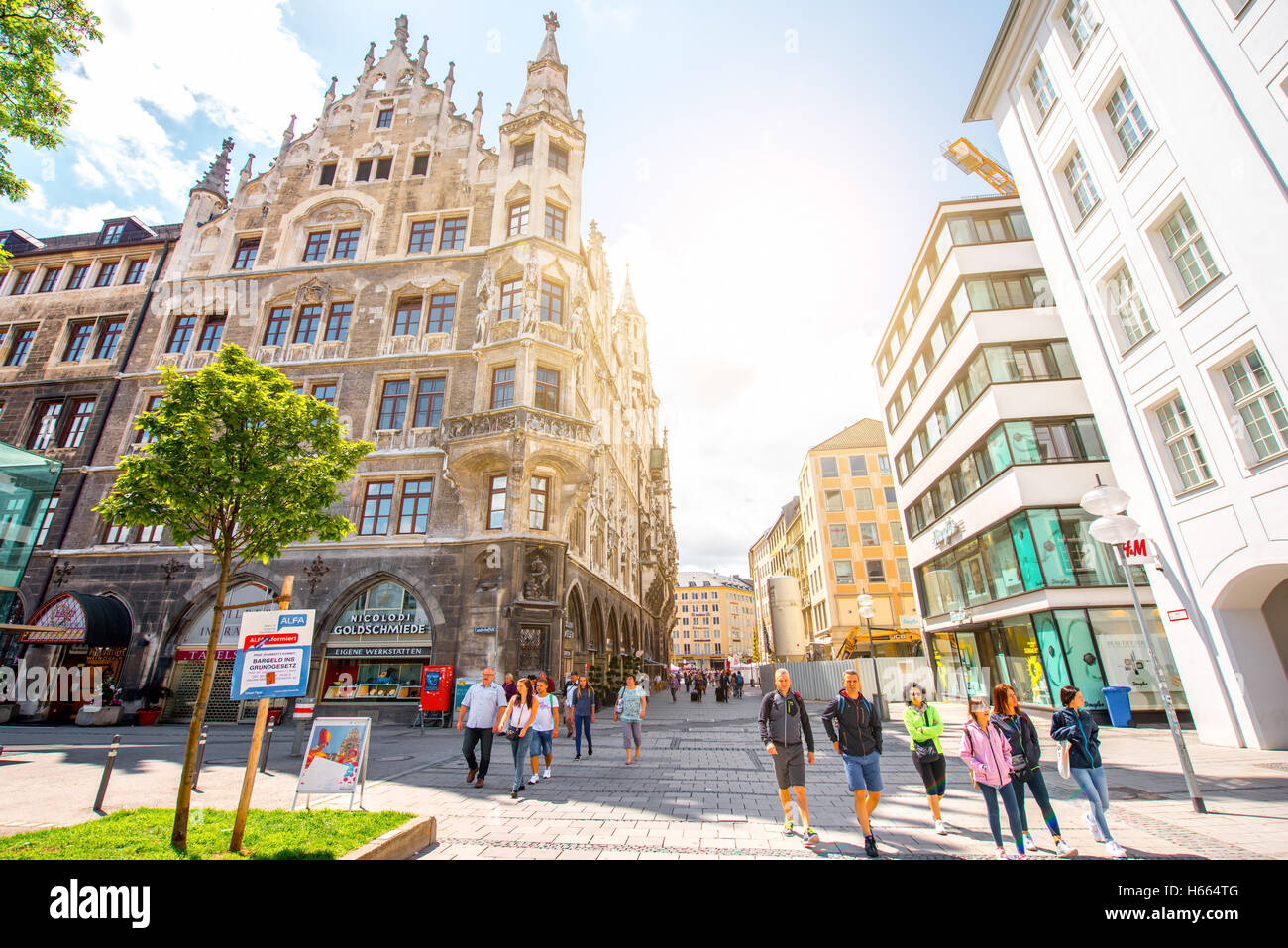 Street view in Munich Stock Photo - Alamy