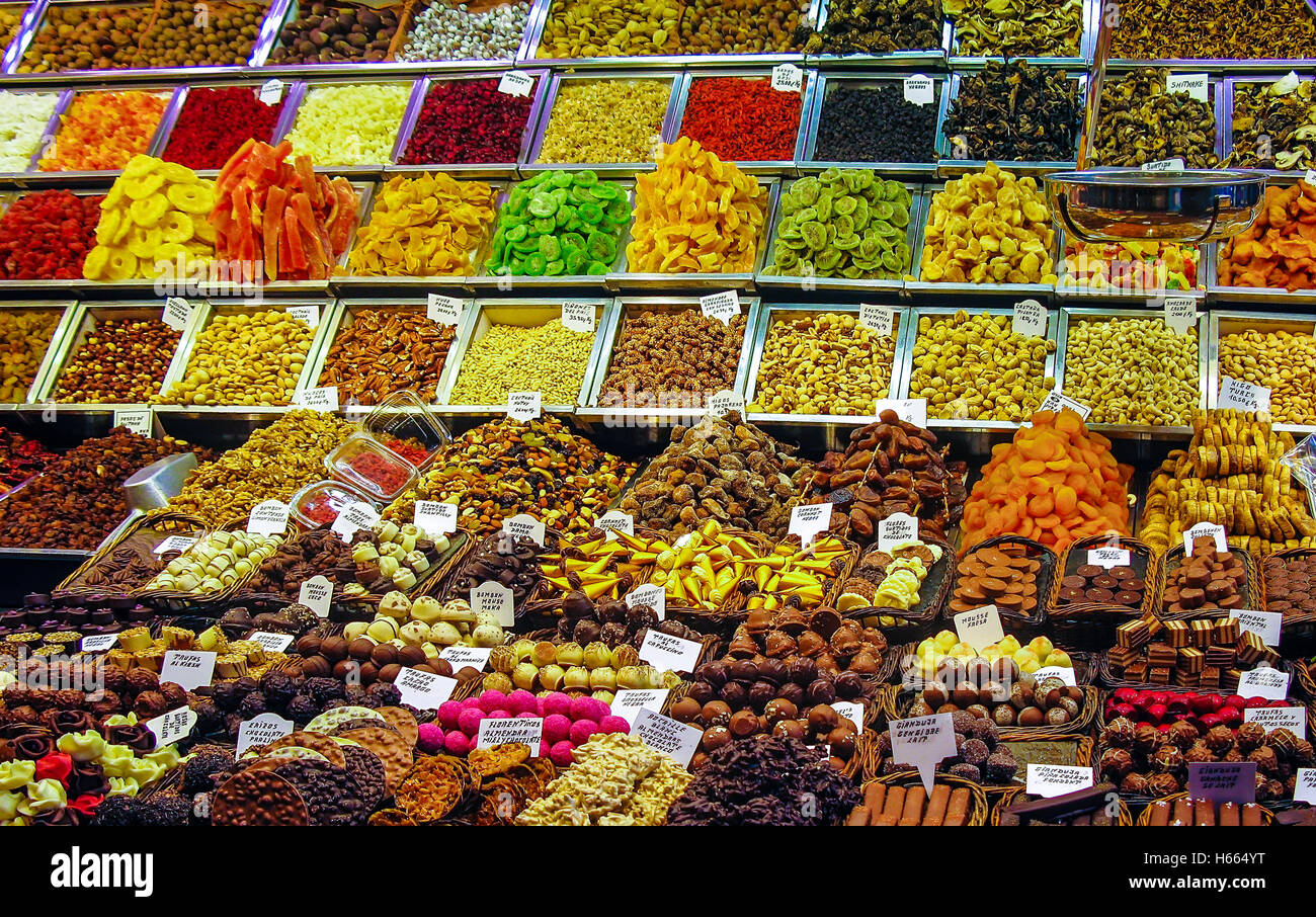 Sale of colorful cakes and sweets Stock Photo - Alamy