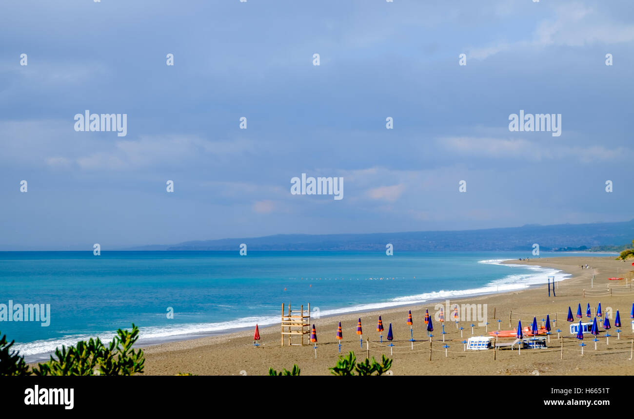 Giardini Naxos beach. Ionian sea. Sicily, Italy Stock Photo - Alamy