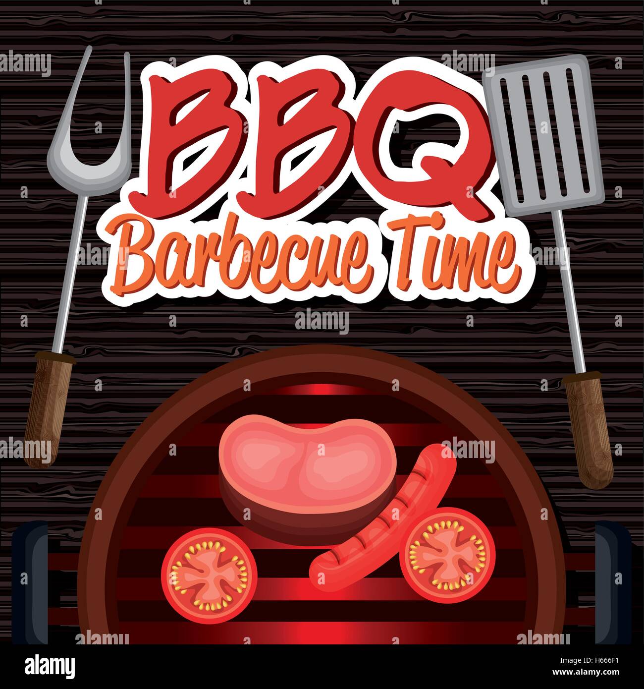 barbecue time best meat Stock Vector Image & Art - Alamy
