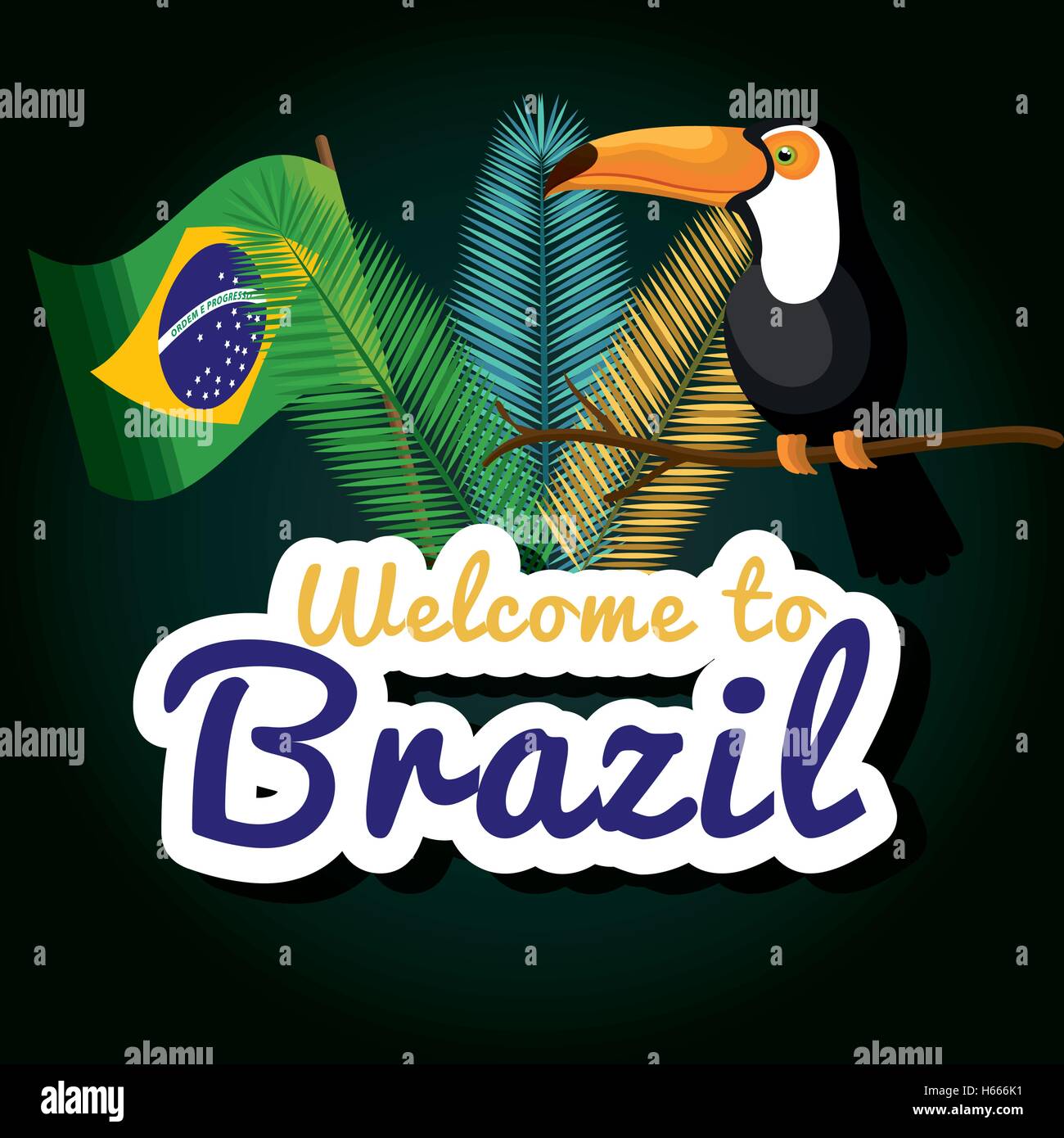 welcome to brazil representing icons Stock Vector Image & Art - Alamy