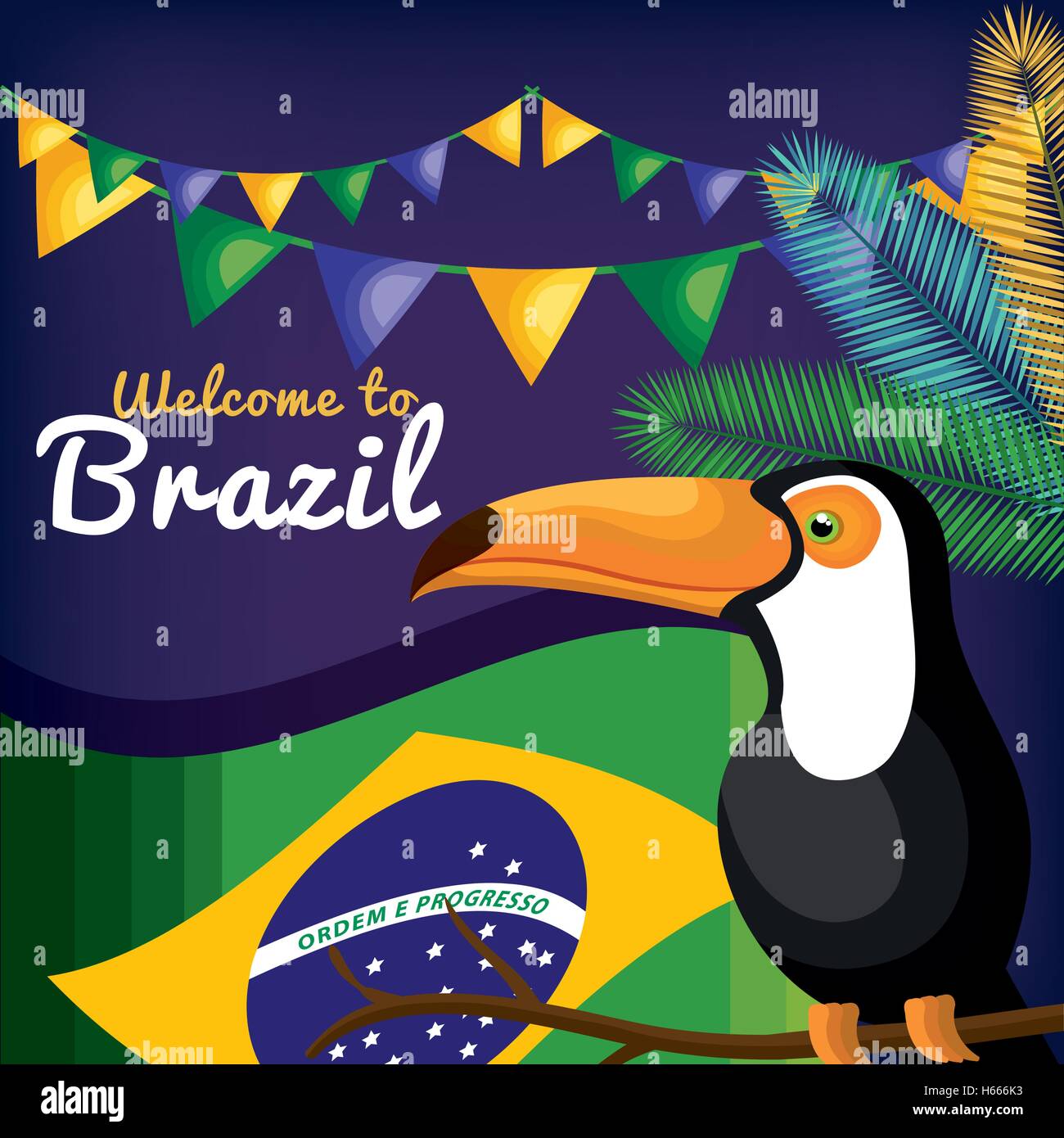 welcome to brazil representing icons Stock Vector Image & Art - Alamy