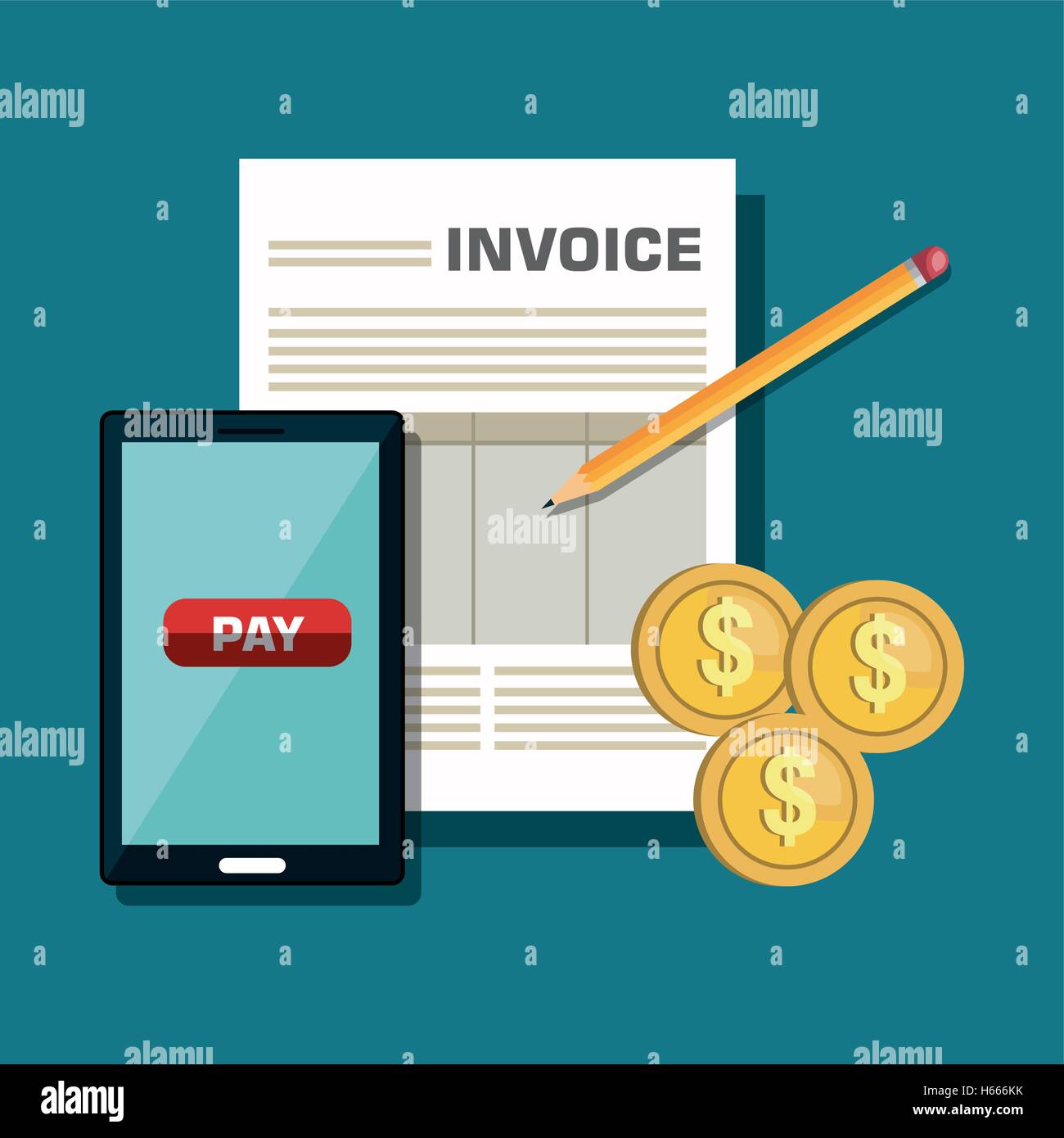 invoice document flat isolated icon Stock Vector Image & Art - Alamy