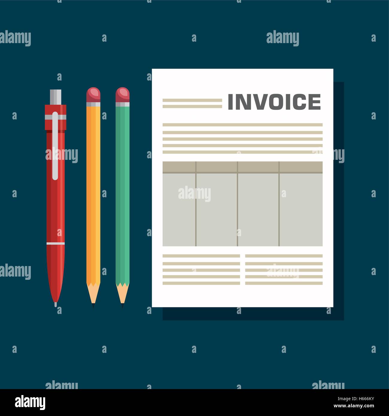 invoice document flat isolated icon Stock Vector Image & Art - Alamy