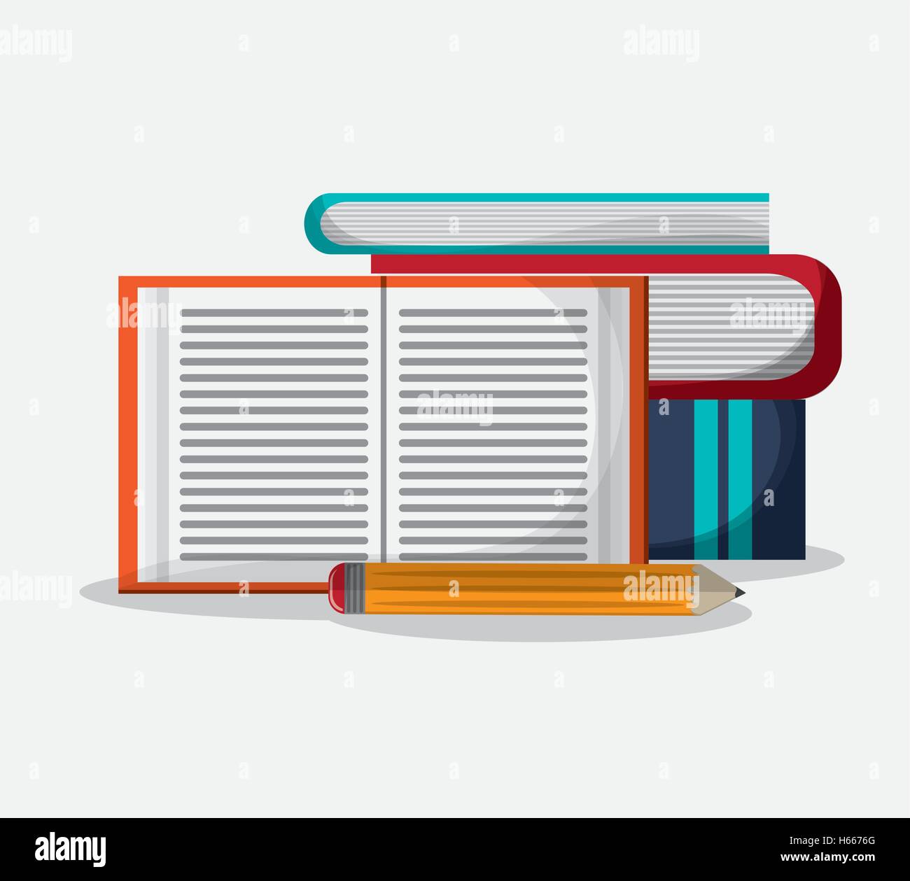 Books and pencil design Stock Vector Image & Art - Alamy