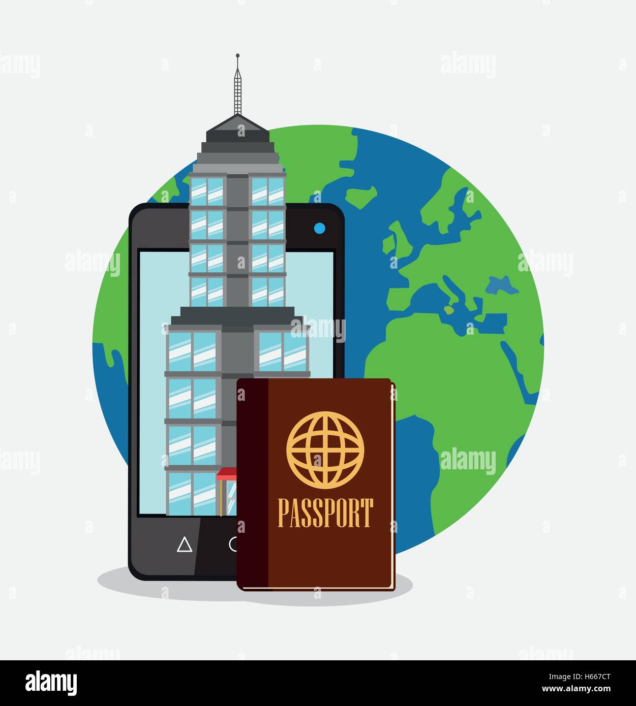 Smartphone planet and passport design Stock Vector Image & Art - Alamy