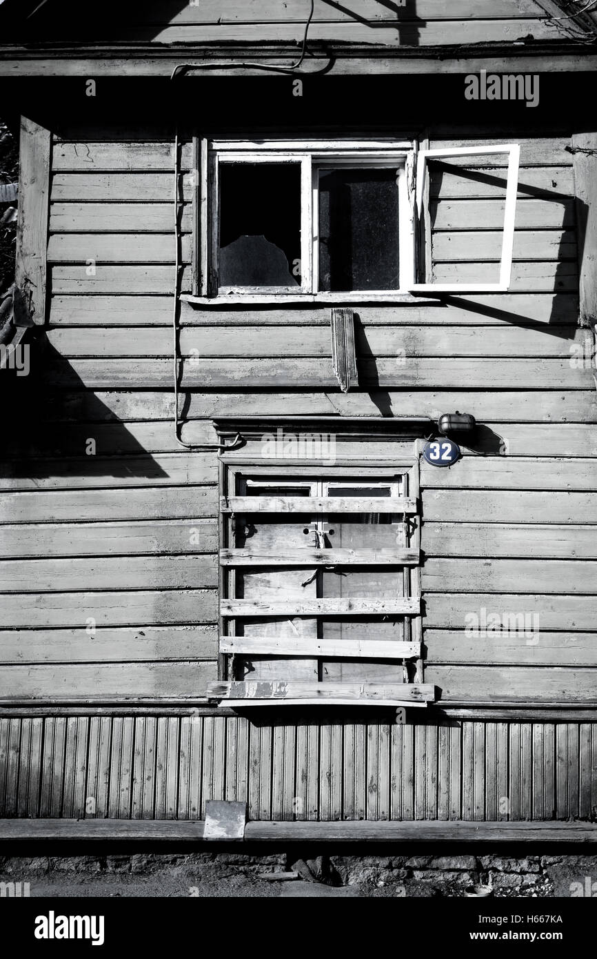 Window of an old grungy wooden house Stock Photo - Alamy