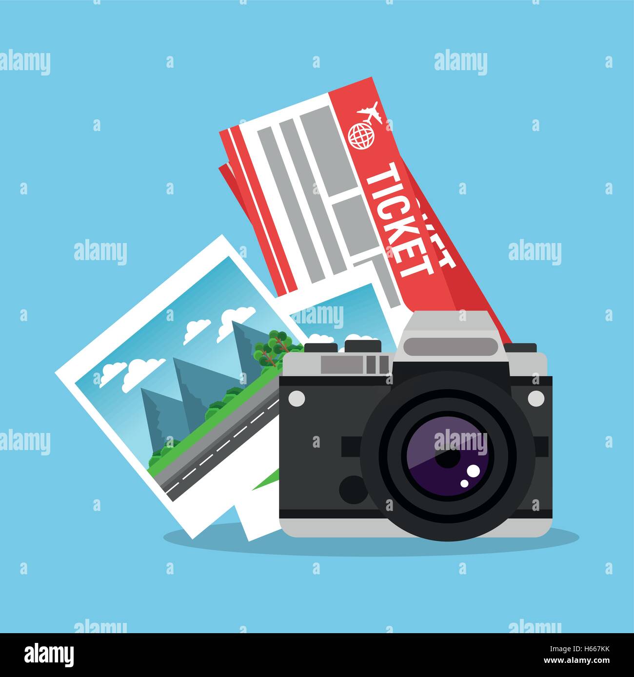 Tickets pictures and camera design Stock Vector Image & Art - Alamy