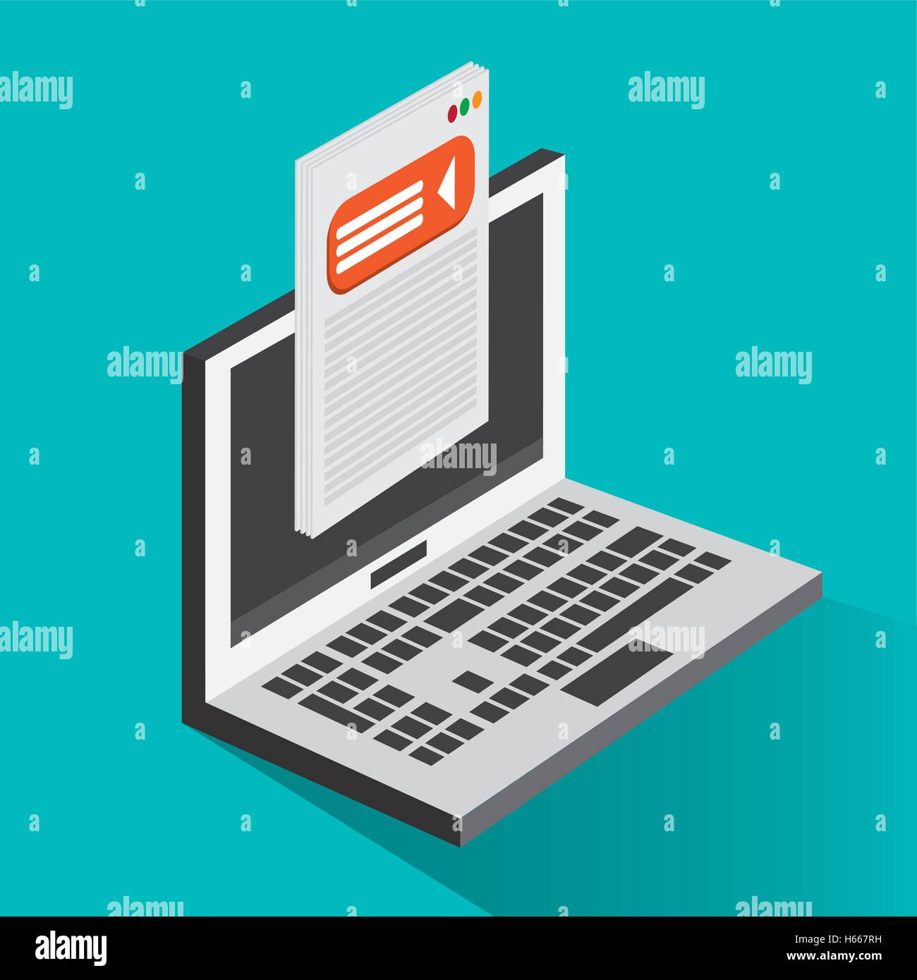 Laptop and social media design Stock Vector Image & Art - Alamy