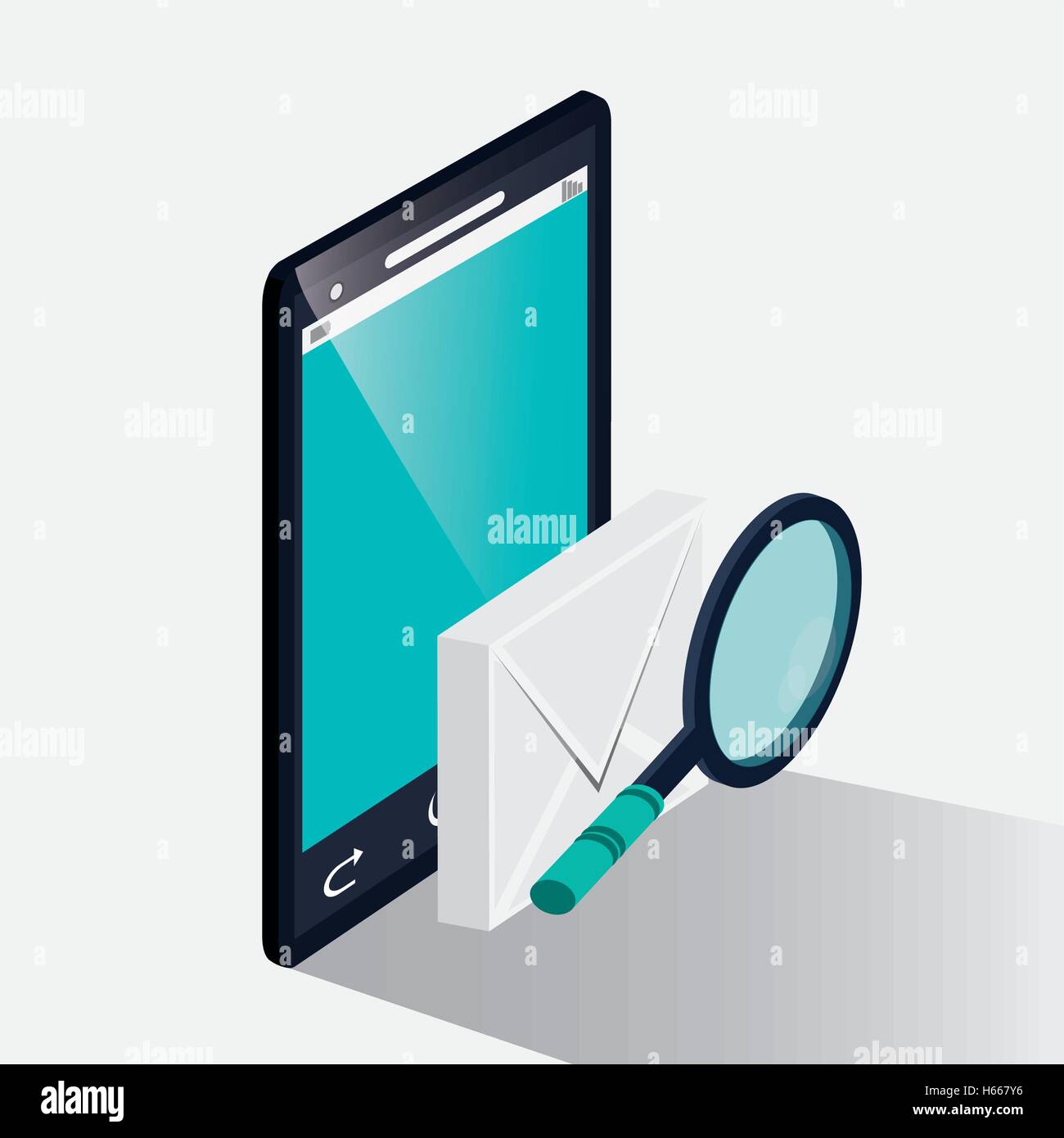 Smartphone with lupe and seo design Stock Vector Image & Art - Alamy