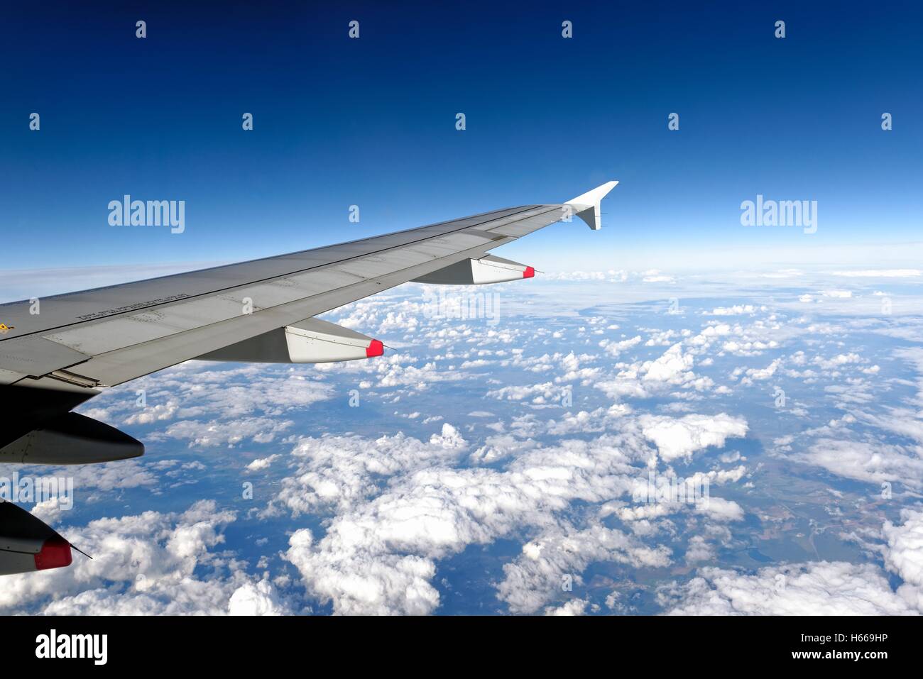 View from a high flying passenger jet aircraft Stock Photo - Alamy