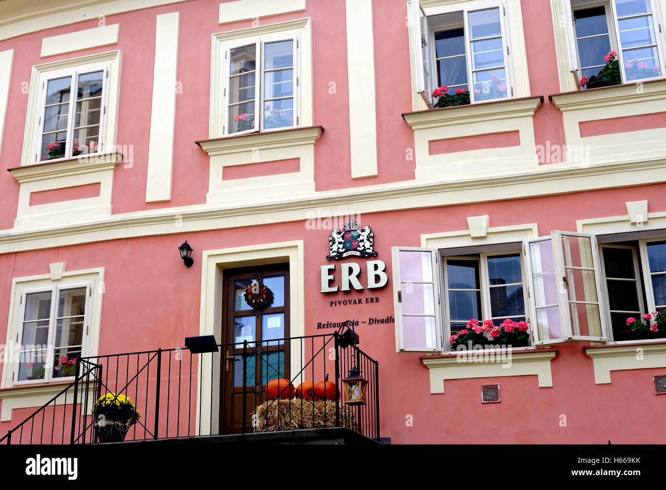Exterior of the ERB Pivovar brewery in Banska Stiavnica Slovakia Europe ...