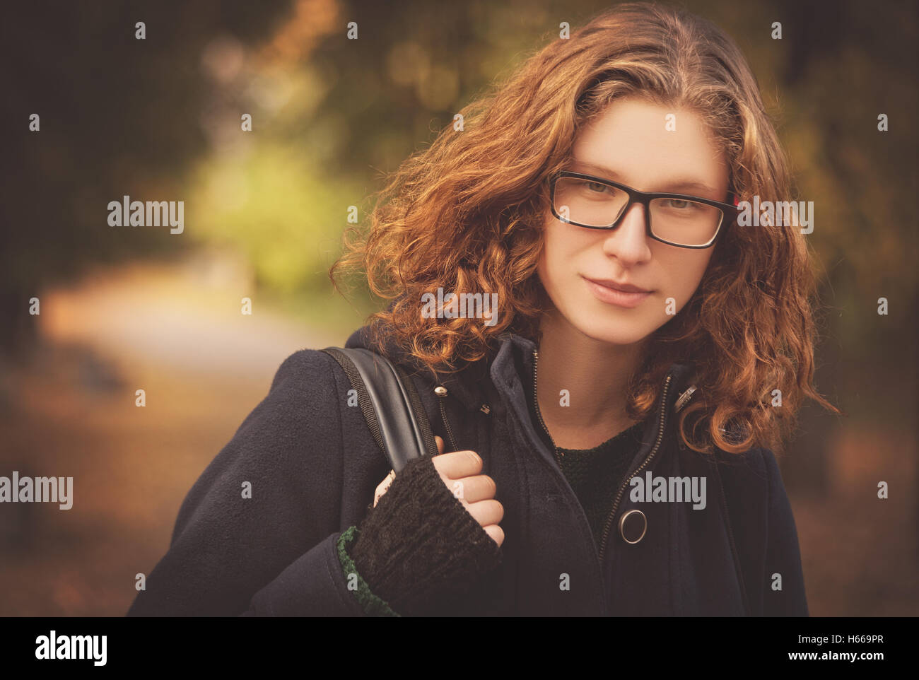 Beauty female student musician portrait Stock Photo - Alamy