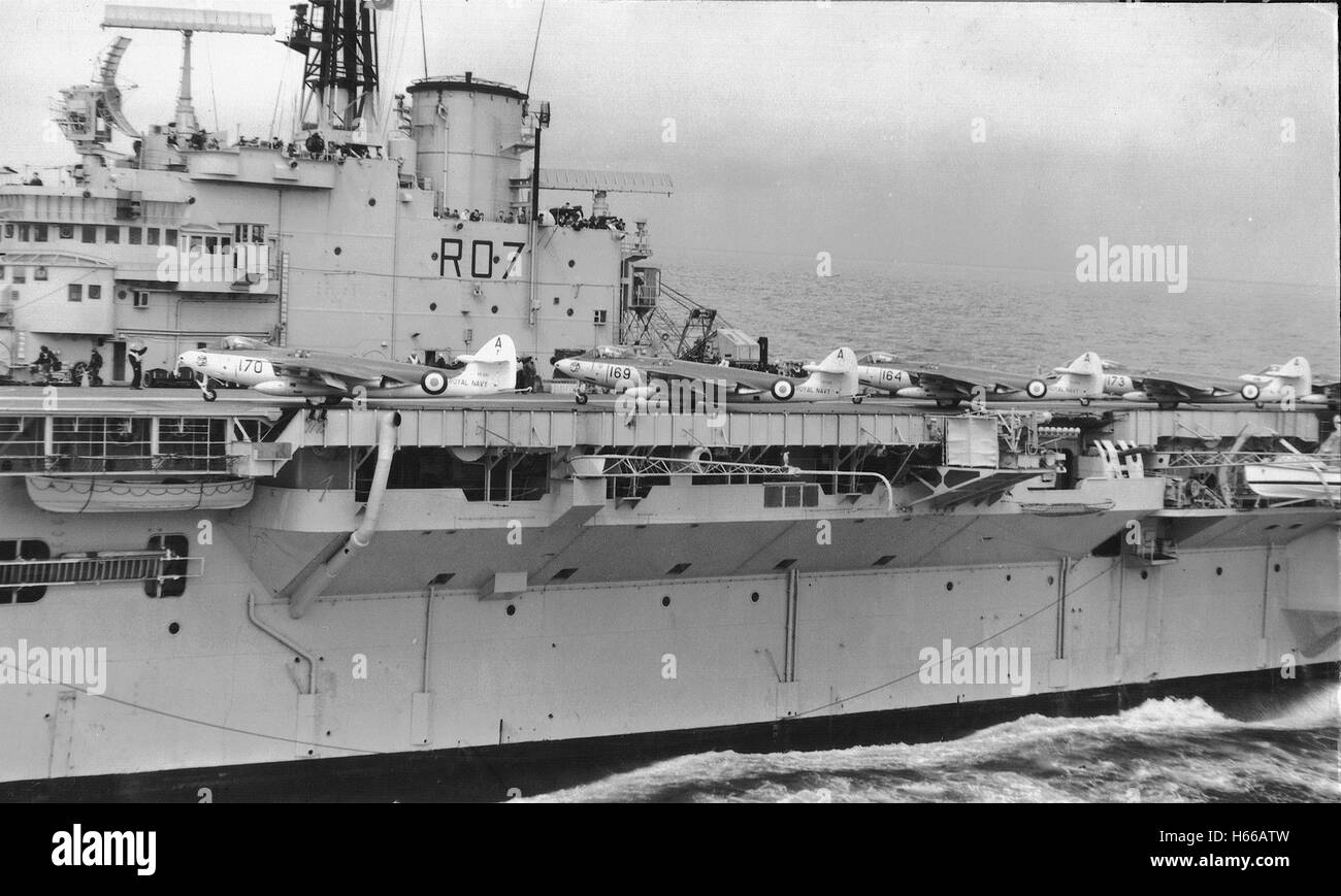 Aircraft carrier HMS Albion (R07), nicknamed "The Old Grey Ghost of the ...